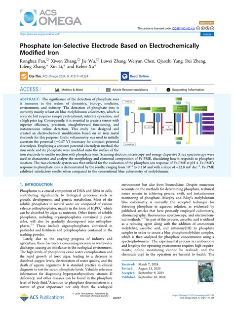 Pdf Phosphate Ion Selective Electrode Based On Electrochemically