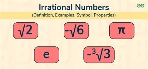 Irrational Numbers Chart