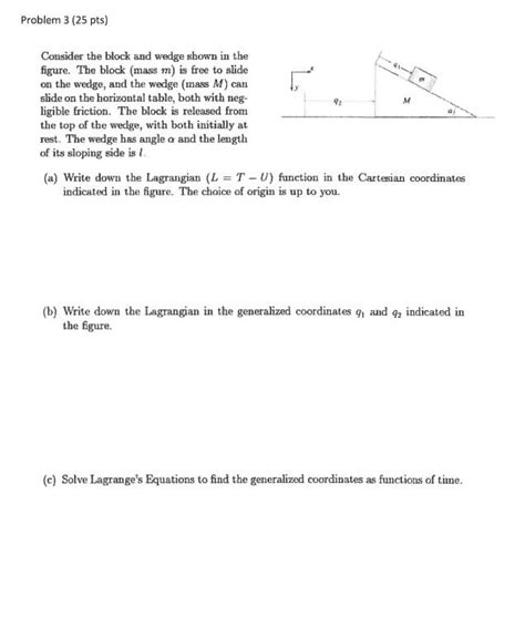 Solved Problem Pts M Consider The Block And Wedge Chegg