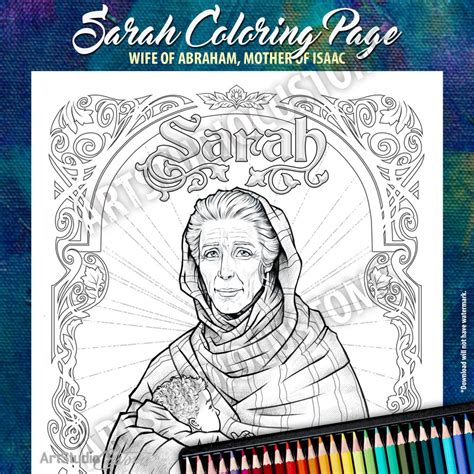 Printable Sarah Coloring Page From The Old Testament Black And White