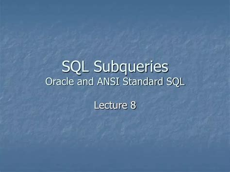 Ppt Sql Subqueries And Join Types Powerpoint Presentation Free