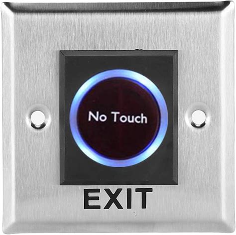 Infrared Sensor Switch DC 12V Contactless No Touch Door Exit Button With Backlight For Access