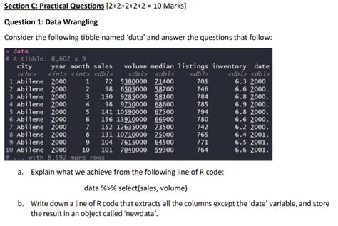 Solved Section C Practical Questions Marks Chegg Com