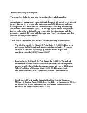 Exploring Adult Sexuality Media Influence Behavioral Changes Course Hero