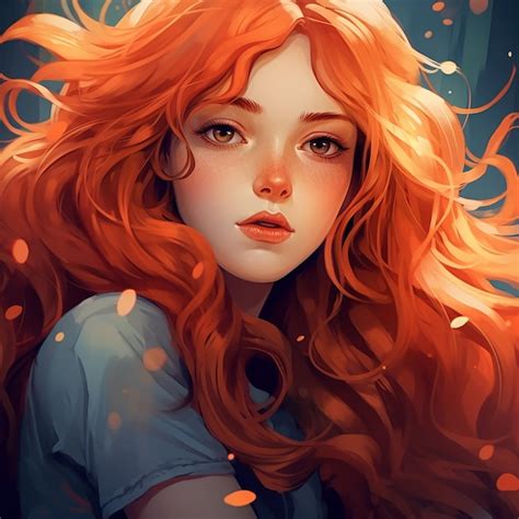 Premium Photo Vibrant Redhead Stunning Female Illustrations