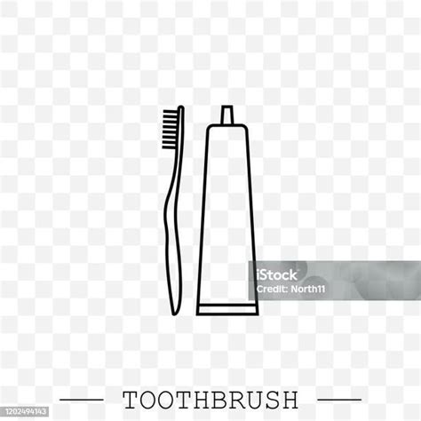 칫솔의 벡터 선 아이콘과 치약 튜브 칫솔 아이콘 벡터입니다 치아 청소 선 편집 가능한 스트로크가 있는 선형 치과 칫솔 아이콘입니다 치과 칫솔 벡터 칫 솔 건강관리와 의술에