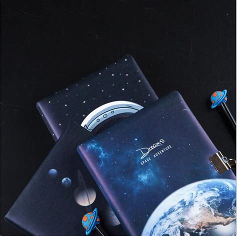A5 Space Planet Notebook With Lock 365 Days Notebo Vicedeal