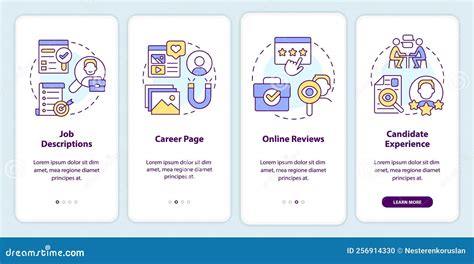 Employer Branding Strategy Onboarding Mobile App Screen Stock Vector