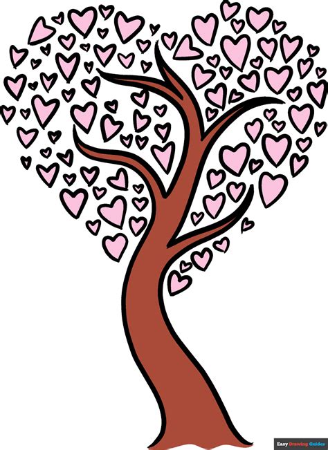 How To Draw A Heart Tree Really Easy Drawing Tutorial