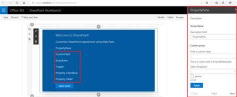 SharePoint Client Side Web Part Configurable Properties In Property