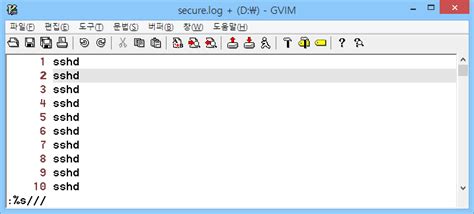 케세라세라 Vim 사용 설명서secure 로그 분석