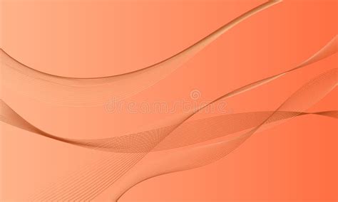 Abstract Orange Smooth Lines Wave Curves On Gradient Background Stock