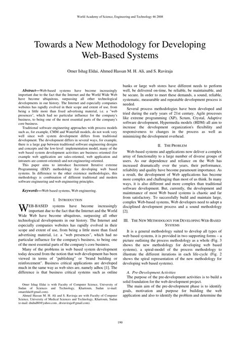 pdf towards a new methodology for developing web based systems