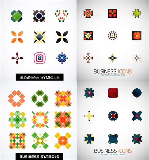 Premium Vector Set Of Colorful Abstract Symmetric Geometric Icons Vector Mega Collection