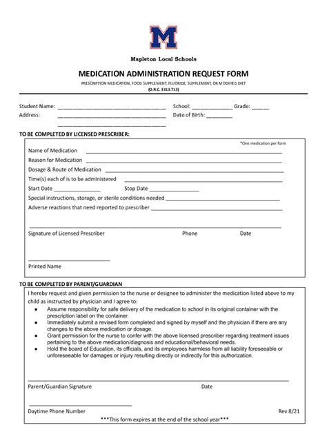 Fillable Online Medication Administration Request Form Fax Email Print Pdffiller