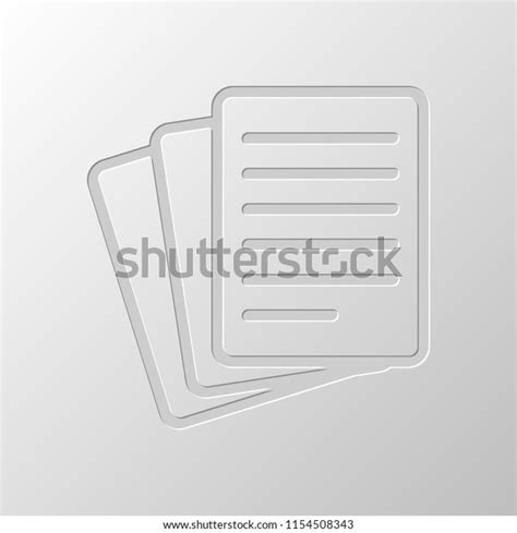 Stack Paper Icon Paper Design Cutted Stock Vector Royalty Free