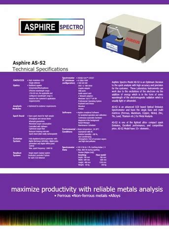 Single Beam Fixed Optical Emission Spectrometer 115 800 At Best Price