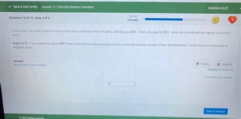 Solved Save And Exit Certify Lesson 51 Discrete Random