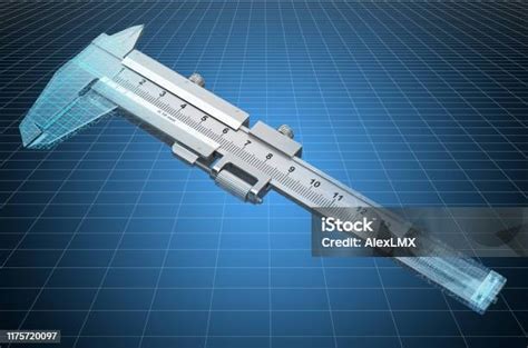 버니어 캘리퍼스 청사진의 시각화 3d Cad 모델 3d 렌더링 0명에 대한 스톡 사진 및 기타 이미지 0명 3차원 형태