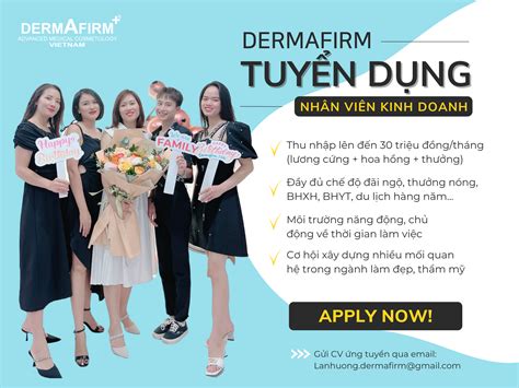 Dermafirm tuyển dụng nhân viên kinh doanh thực chiến thu nhập triệu Dermafirm Vietnam