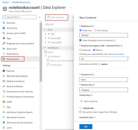 Create An Azure Cosmos Account Database Container And Items From The Azure Portal WebMagic