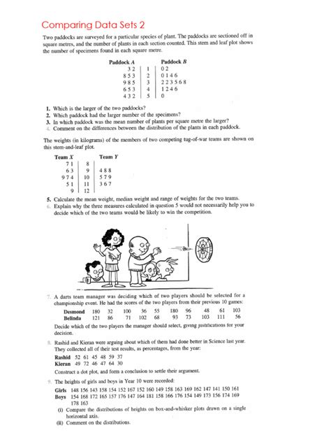 Comparing Data Sets 2 Pdf
