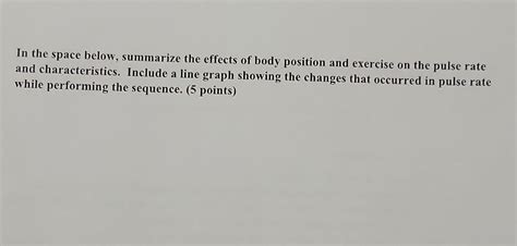 Solved Directions For Pulse Rate Exercise Have The Chegg Com