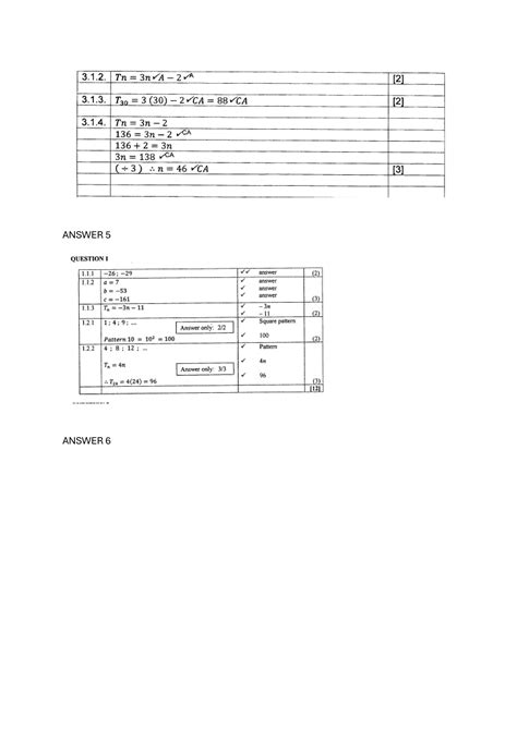 Grade 10 Maths Number Patterns Answerspdf