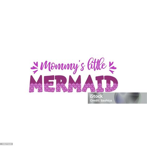엄마의 작은 인 어 물고기와 문자 확장 벡터 일러스트 레이 션 0명에 대한 스톡 벡터 아트 및 기타 이미지 0명 공예