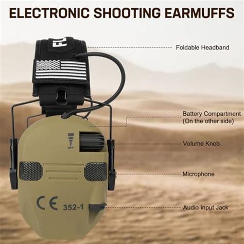 Electronic Ear Protection For Shooting With 5x Sound Amplification