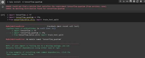 Machine Learning Cannot Import Tensorflow Quantum Module In Colab