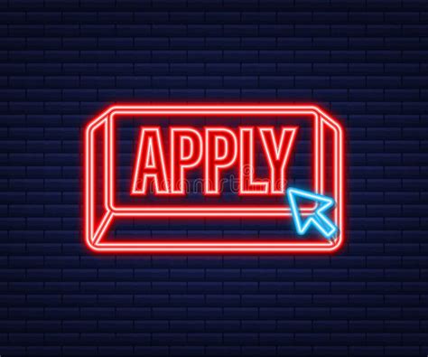 Apply Now Button On Search Bar Pointer Click Cursor Icon Stock Vector Illustration Of