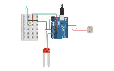 Circuit Design เครื่องรดน้ำต้นไม้อัตโนมัติ Tinkercad
