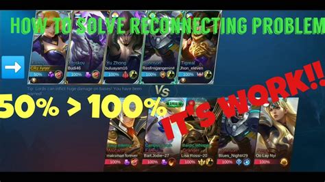 how to solve reconnecting problem [mobile legend] youtube