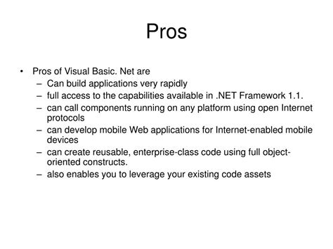 Ppt Visual Basic Net Powerpoint Presentation Free Download Id3213927