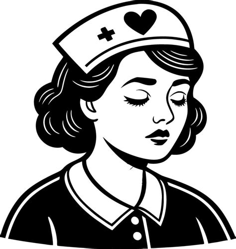 Clipart Black And White Nurse