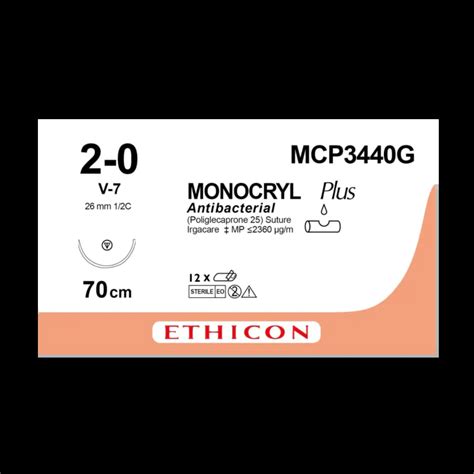Monocryl Plus 2 0 12x Tc 26mm 1 2c Veterinary Instrumentation
