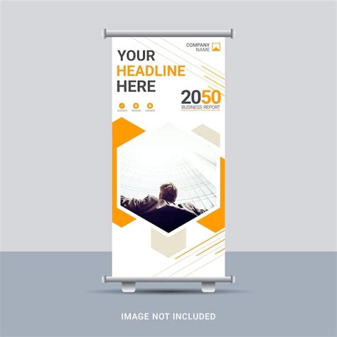 비즈니스 롤업 배너 디자인 서식 파일 프리미엄 벡터