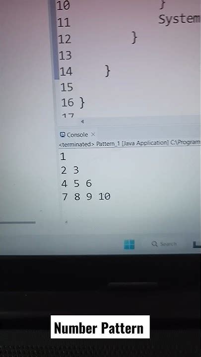 Number Pattern Using Java 🔥 Numberpatterns Java Coding Pattern Youtube