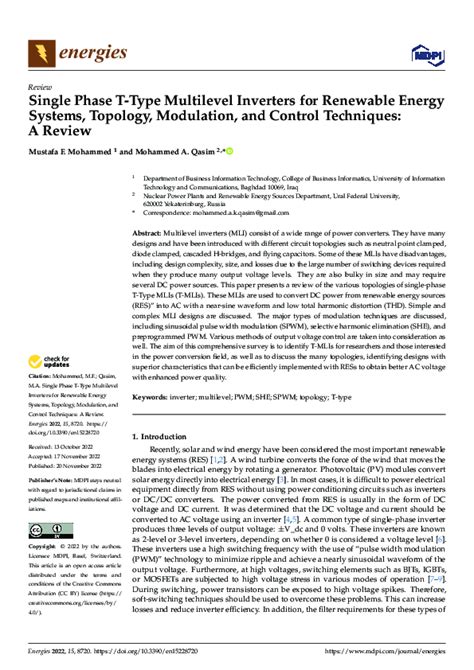 pdf single phase t type multilevel inverters for renewable energy