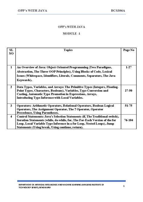 Bcs306a Java Programming Concepts And Oop Principles Studocu