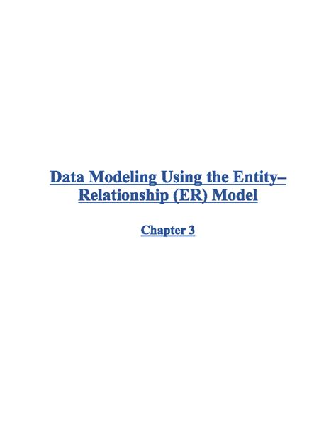 3 Data Modeling Using The Entityrelationship Er Model 2 Data