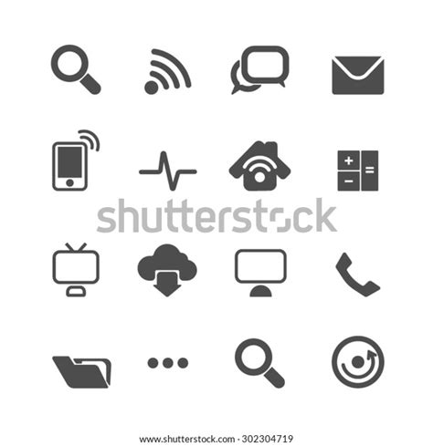 Internet Communication Icons Setvector Stock Vector Royalty Free