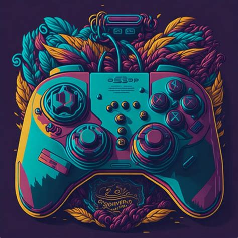 Premium Photo Colored Gaming Controller Joystick Illustration