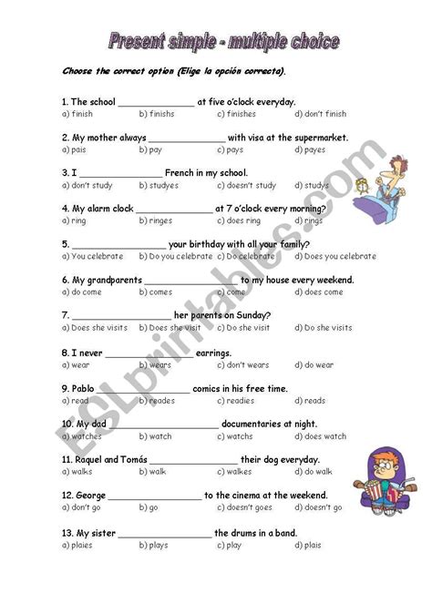 Present Perfect And Past Simple Multiple Choice Exercises
