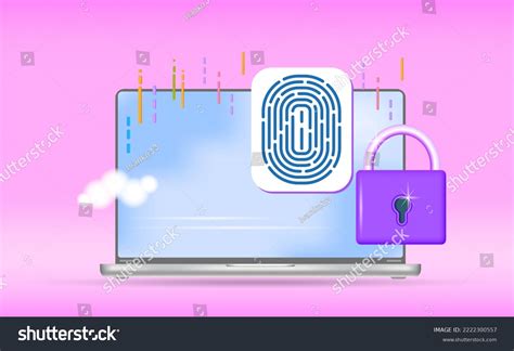 3d Fingerprint Fingerprint Identification Authorization System Stock Vector Royalty Free