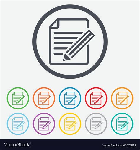 Edit Document Sign Icon Content Button Royalty Free Vector