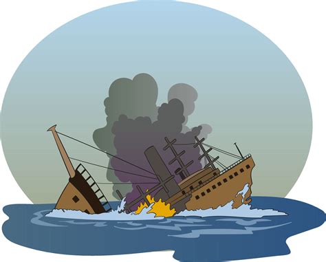 Vector Illustration Of Ship Sinking In The Ocean 22825220 Vector Art At Vecteezy