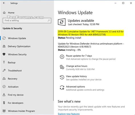 Cumulative Update Kb4522738 Net Framework 3 5 4 8 Windows 10 Sept 26