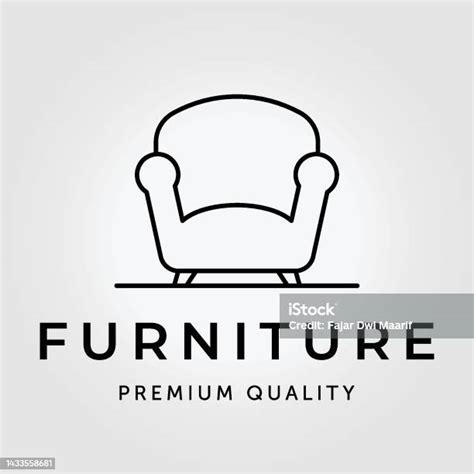 미니멀리스트 디반 로고 라인 아트 일러스트 레이 션 벡터 디자인 암체어에 대한 스톡 벡터 아트 및 기타 이미지 암체어 로고 가구 Istock